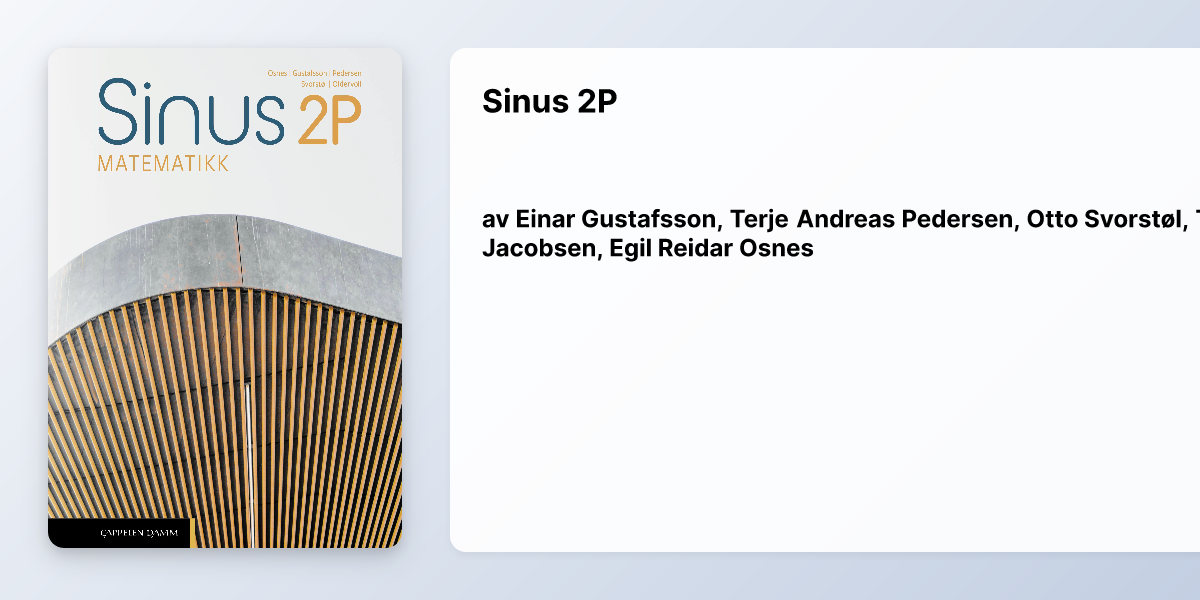 «Sinus 2P» av Einar Gustafsson - ORD FOR ALLE